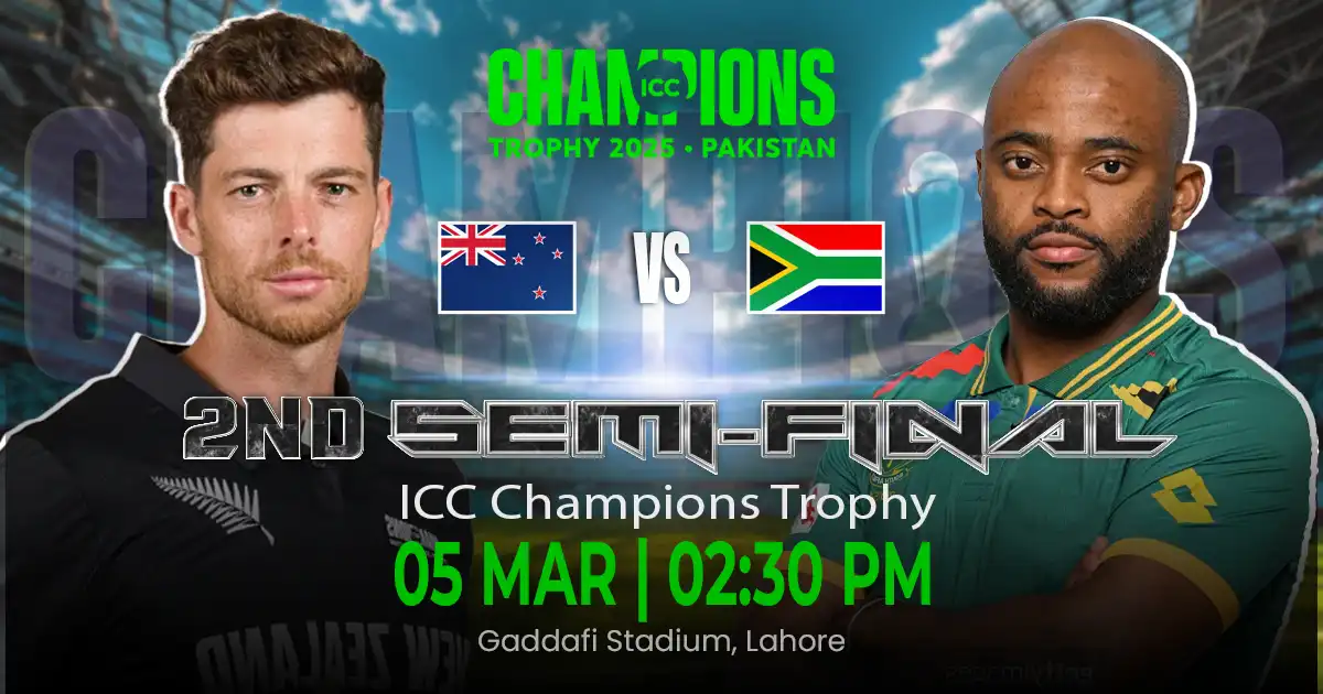 NZ vs SA 2nd Semi Final Champions Trophy 2025 Match Prediction, Fantasy Cricket Tips, Playing XI ...