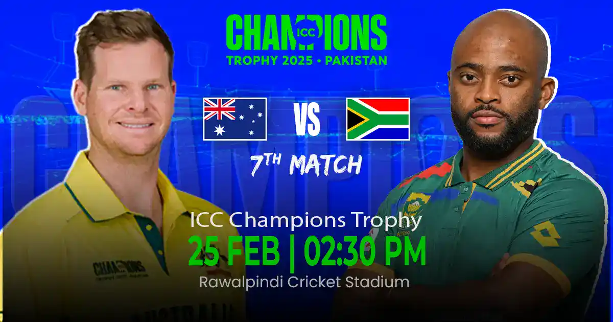 AUS vs SA Champions Trophy 2025 Match Prediction, Fantasy Cricket Tips, Playing XI, and Pitch Report